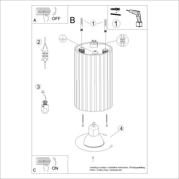 Sollux SL.1530 - Bodové svítidlo KARBON 1xGU10/10W/230V 10 cm bílá