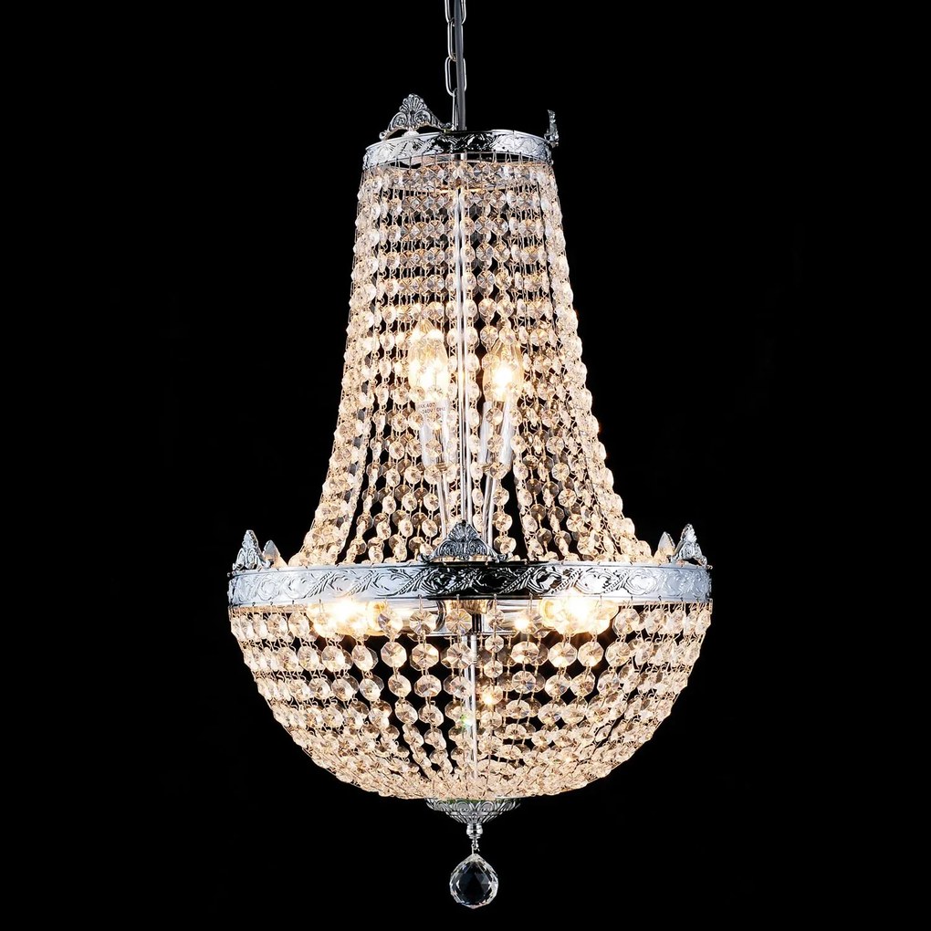 Křišťálový lustr Basile - Ø 40*70/184 cm E14/max 6*40W