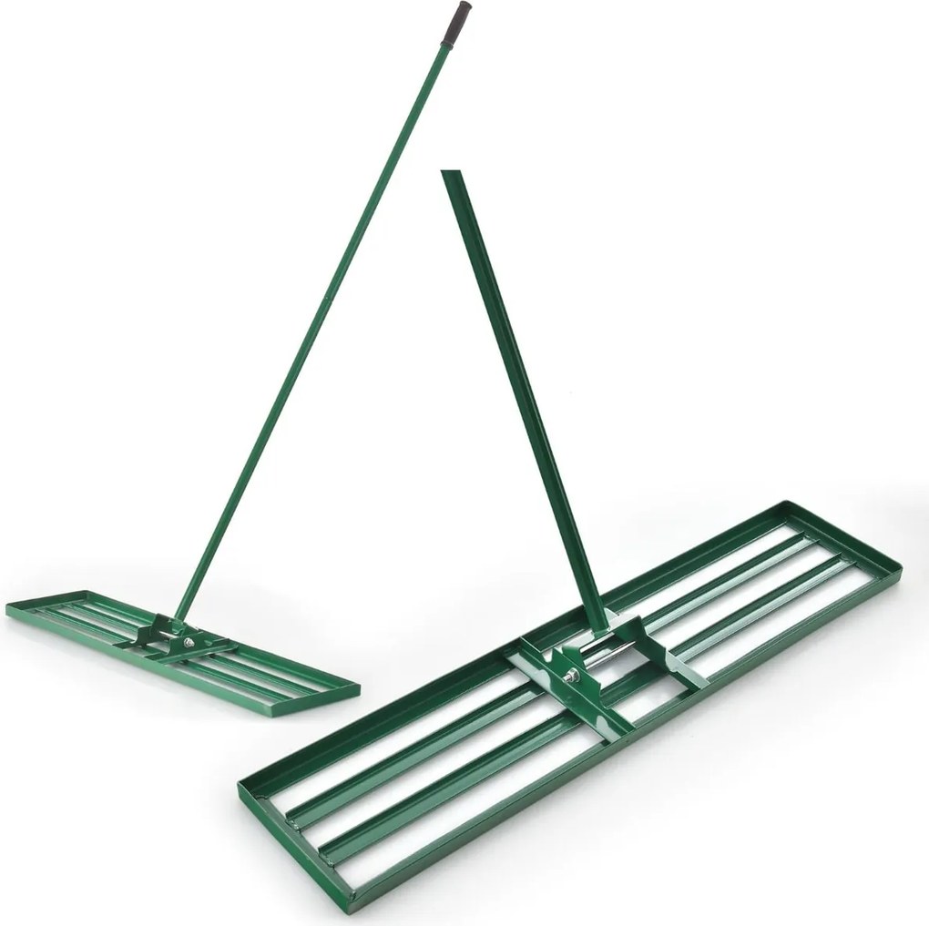 Costway Urovnávací hrábě s ergonomickou rukojetí, robustní nářadí na trávu