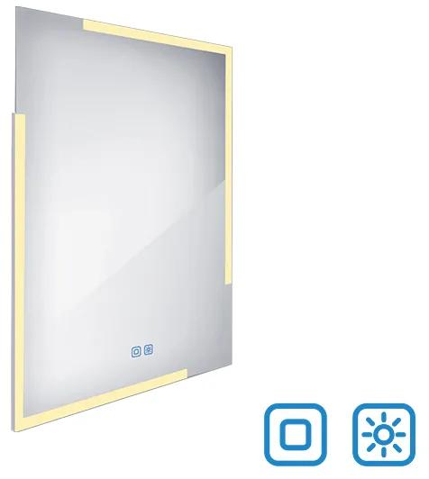 Zrcadlo do koupelny 60x80 s osvětlením v rozích, dva dotykové spínače NIMCO ZP 14002VX