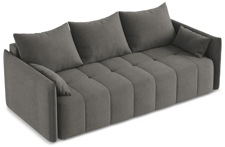 Tmavě šedá rozkládací/s úložným prostorem pohovka 225 cm Moku – Makamii
