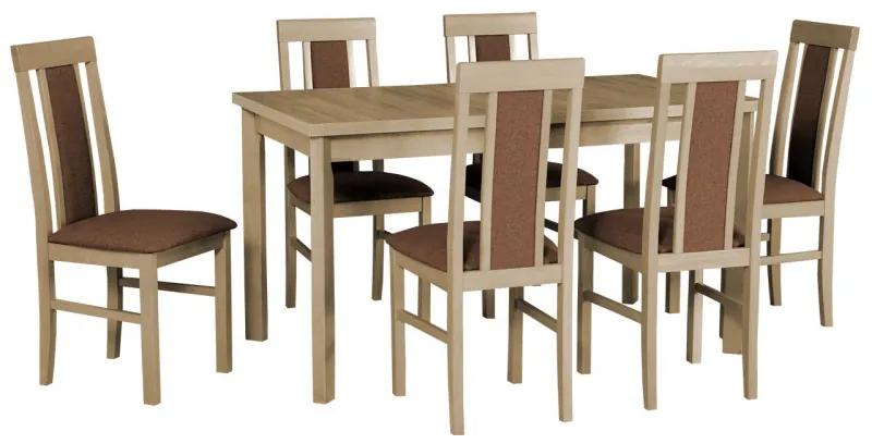 Rozkládací stůl se 6 židlemi - AL34, Barva dřeva: bílá-L, Potah: 25x - Paros 2