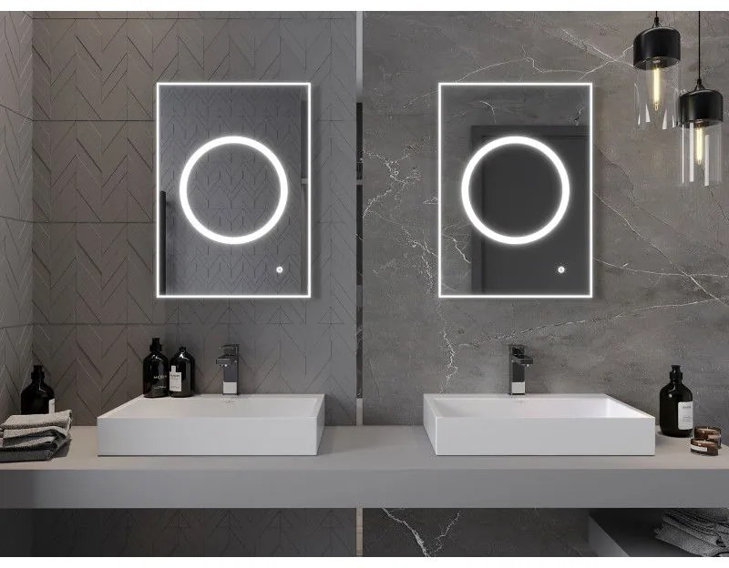 Mexen Koga, LED koupelnové zrcadlo s podsvícením 50 x 70 cm, 6000K, ochrana proti zamlžování, 9821-050-070-611-00