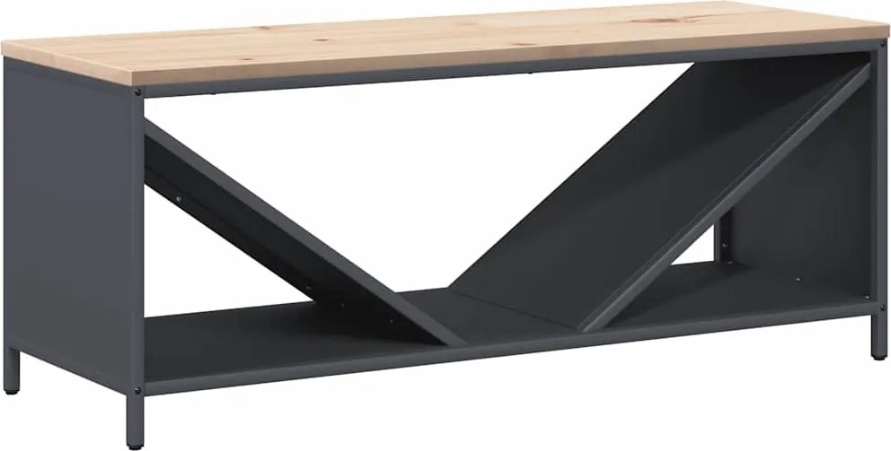vidaXL Stojan na palivové dřevo s dřevěnou horní deskou [864255] Barva: antracitová