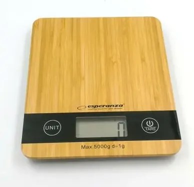 Esperanza EKS005 Bamboo kuchyňská váha / max hmotnost 5 kg / indikátor