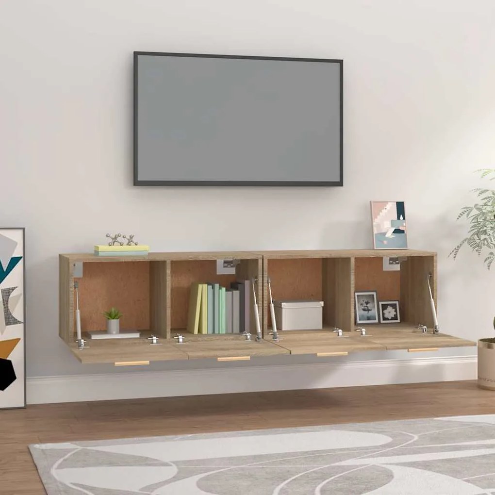 Nástěnné skříňky 2 ks dub sonoma 80x35x36,5 cm kompozitní dřevo 3115646