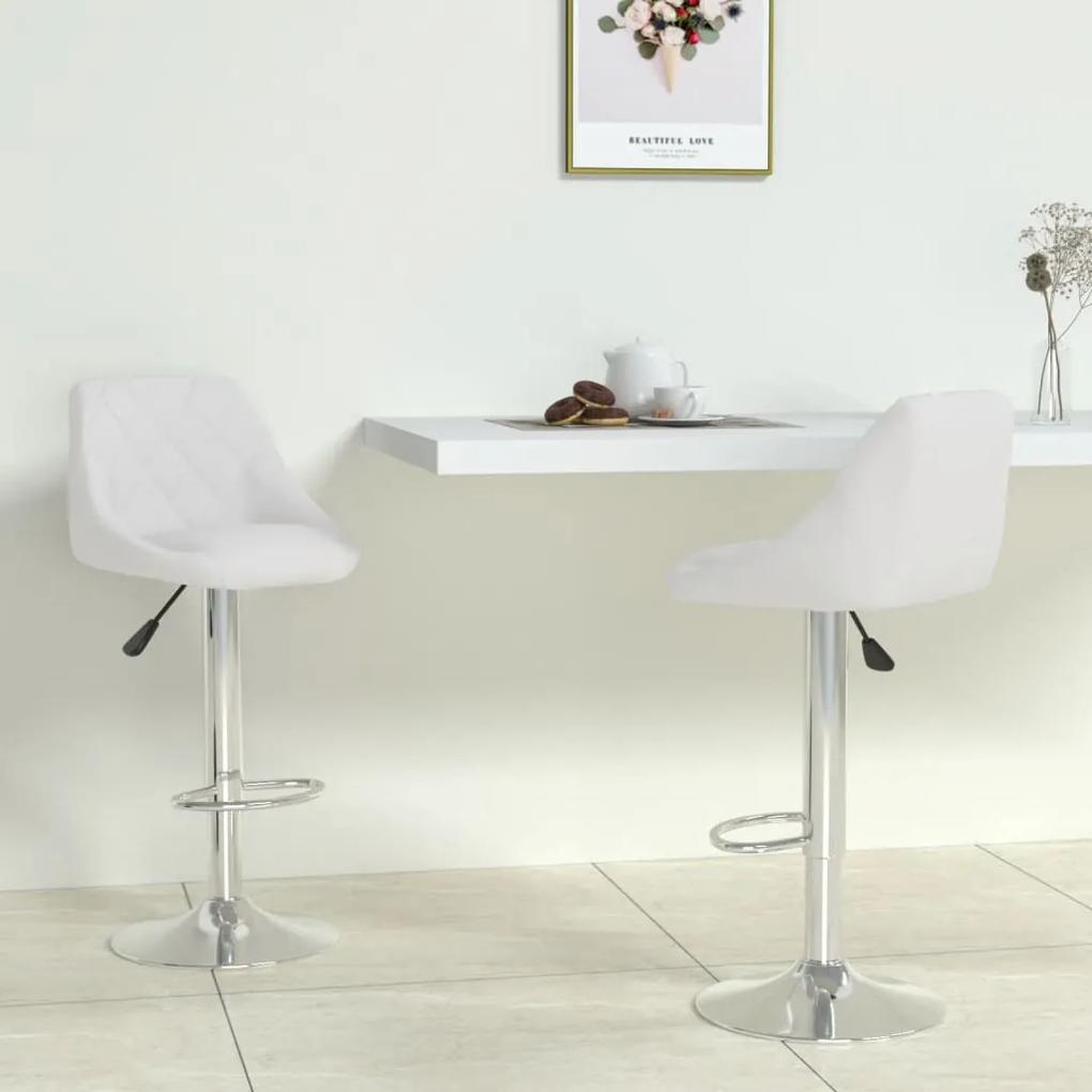 Barové stoličky 2 ks bílé umělá kůže,  335179