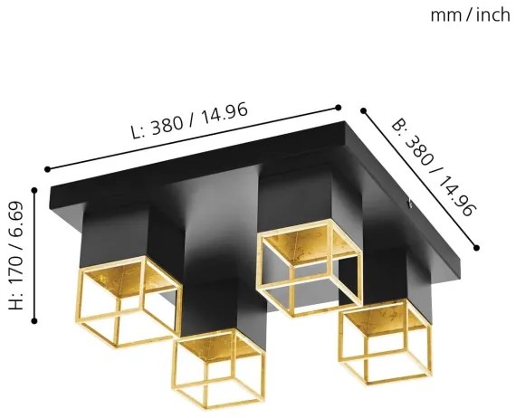 Eglo 97731 - LED Přisazený lustr MONTEBALDO 4xGU10/5W/230V