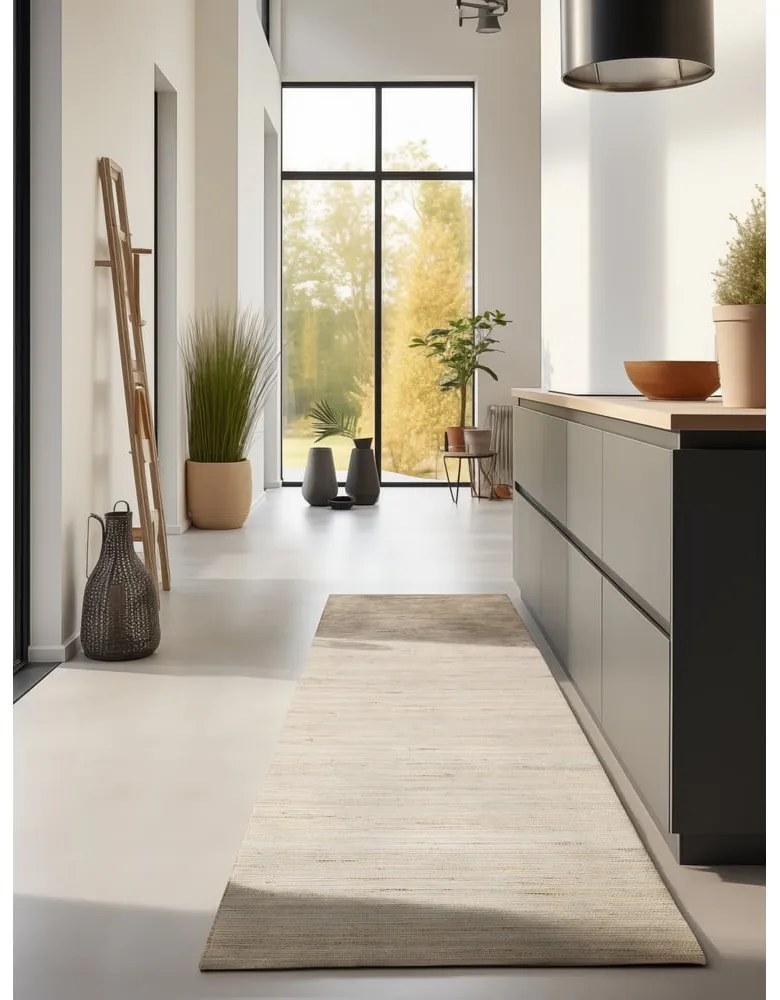Béžový oboustranný/ručně tkaný běhoun s příměsí juty 80x200 cm Handloom – Hanse Home