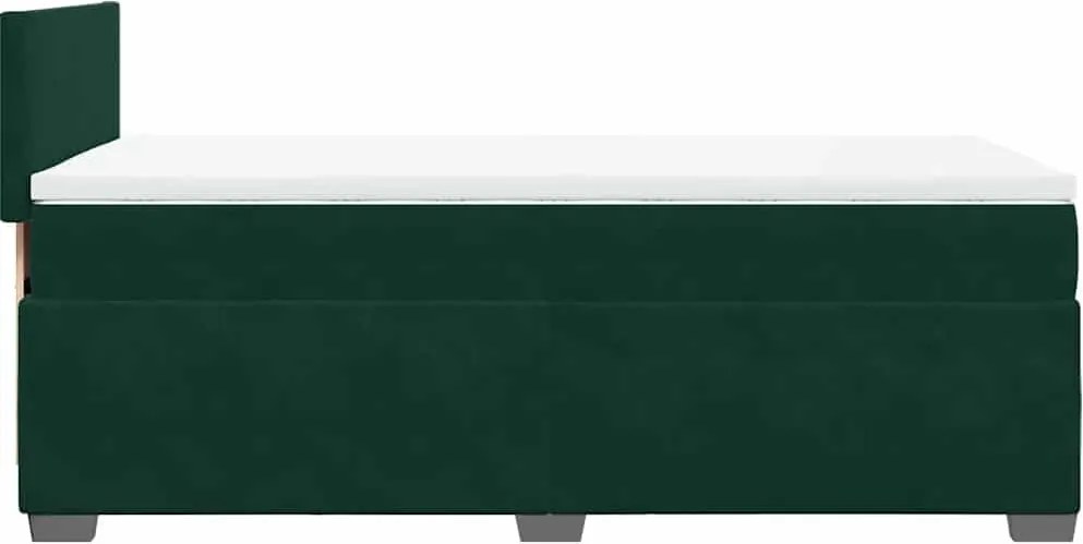Box spring postel s matrací tmavě zelená 90x200 cm samet 3288507