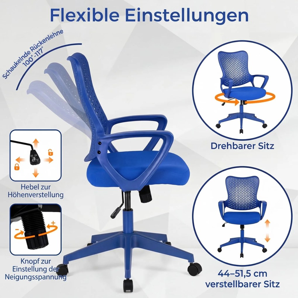 Costway Ergonomická kancelářská židle s prodyšnou síťovanou opěrkou a výškově