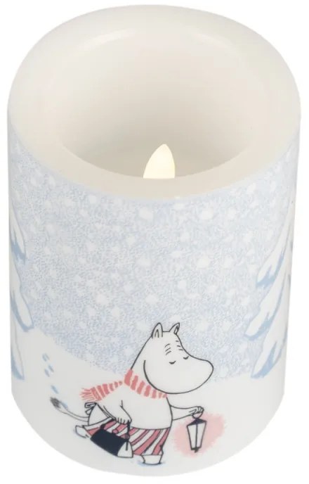 LED svíčka Moomin Let it snow 10cm