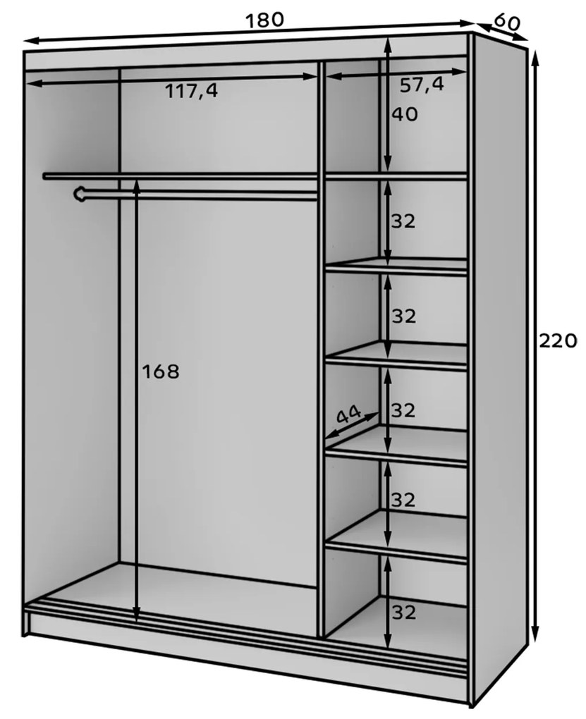 Eltap Šatní skříň Biancco III
