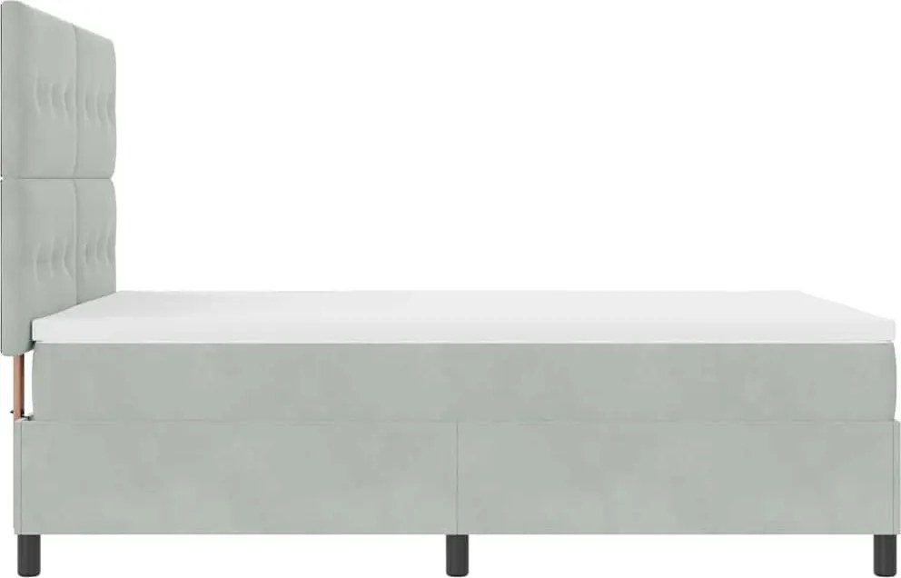 Postel s boxspringem s čelo Světle šedá 140 x 200 cm samet 3339836