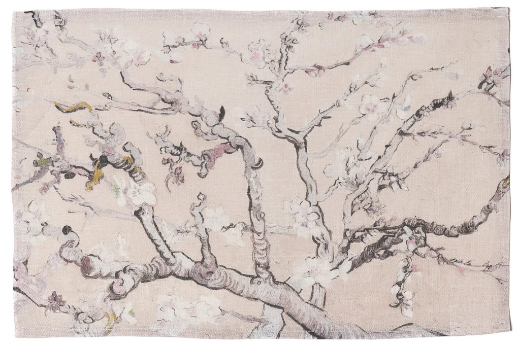 Lenbutik Prostírání Vincent Van Gogh Almond Blossom verze šedá