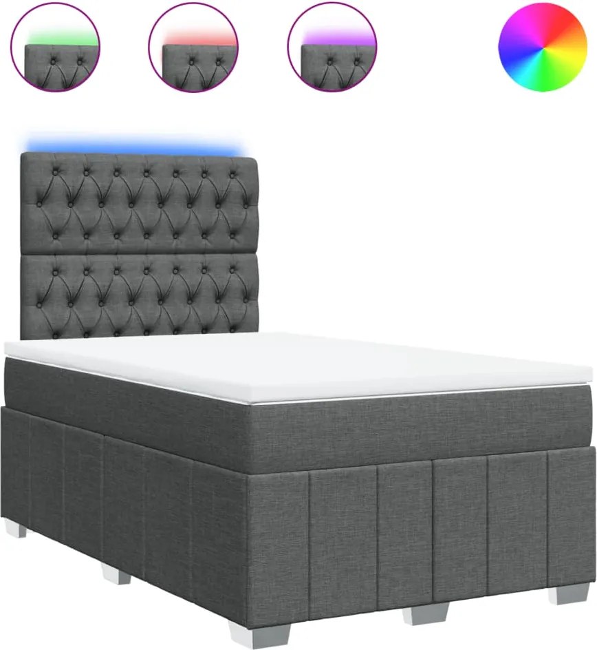 Box spring postel s matrací tmavě šedá 120x190 cm textil 3293915
