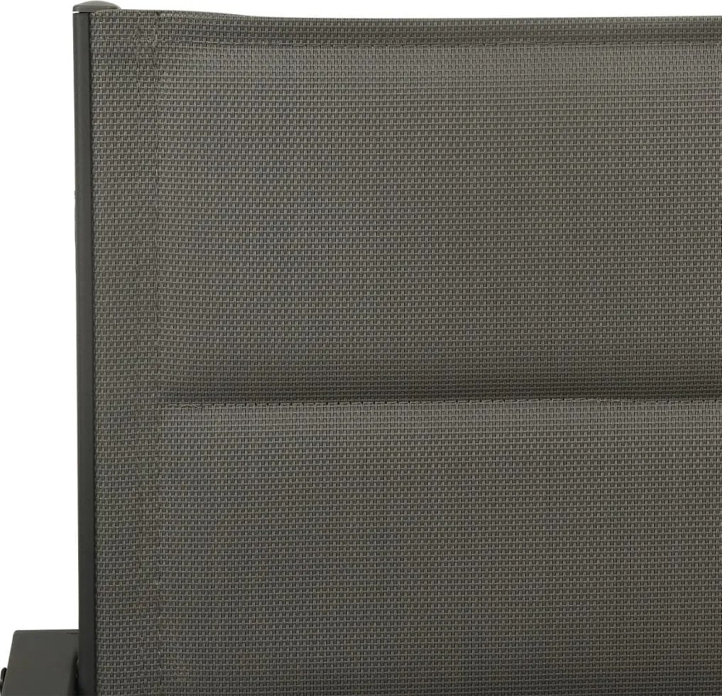 3dílný zahradní jídelní set černý ocel a textilen 3200742