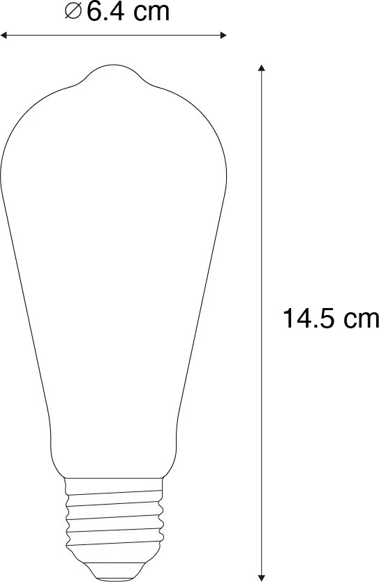 Sada 5 LED žárovek E27 ST64 čirých 3,8W 806 lm 3000K
