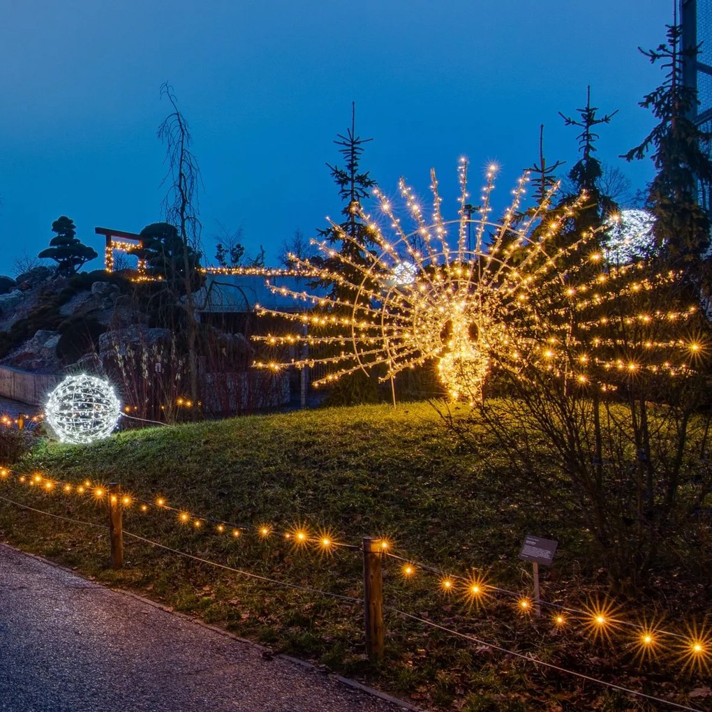 Easy Fix LED světelný řetěz, 5 m, venkovní, kontura, teple bílá, 60 diod, černý kabel, IP67