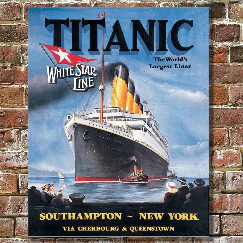 Plechová cedule Titanic White Star 32 cm x 40 cm