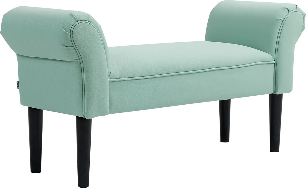 HOMCOM Lavička na postel, čalouněná lavička, sedací lavička, chodbičková lavička do ložnice, nosnost až 130 kg, plachtovina, zelená, 102 x 36 x 51 cm