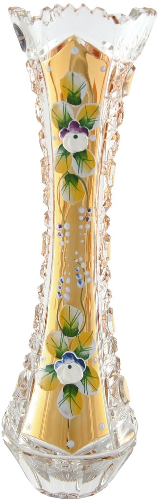 Váza 500K Zlato, barva čirý kříšťál, výška 230 mm