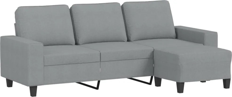 3místná pohovka s podnožkou světle šedá 180 cm textil 3201151