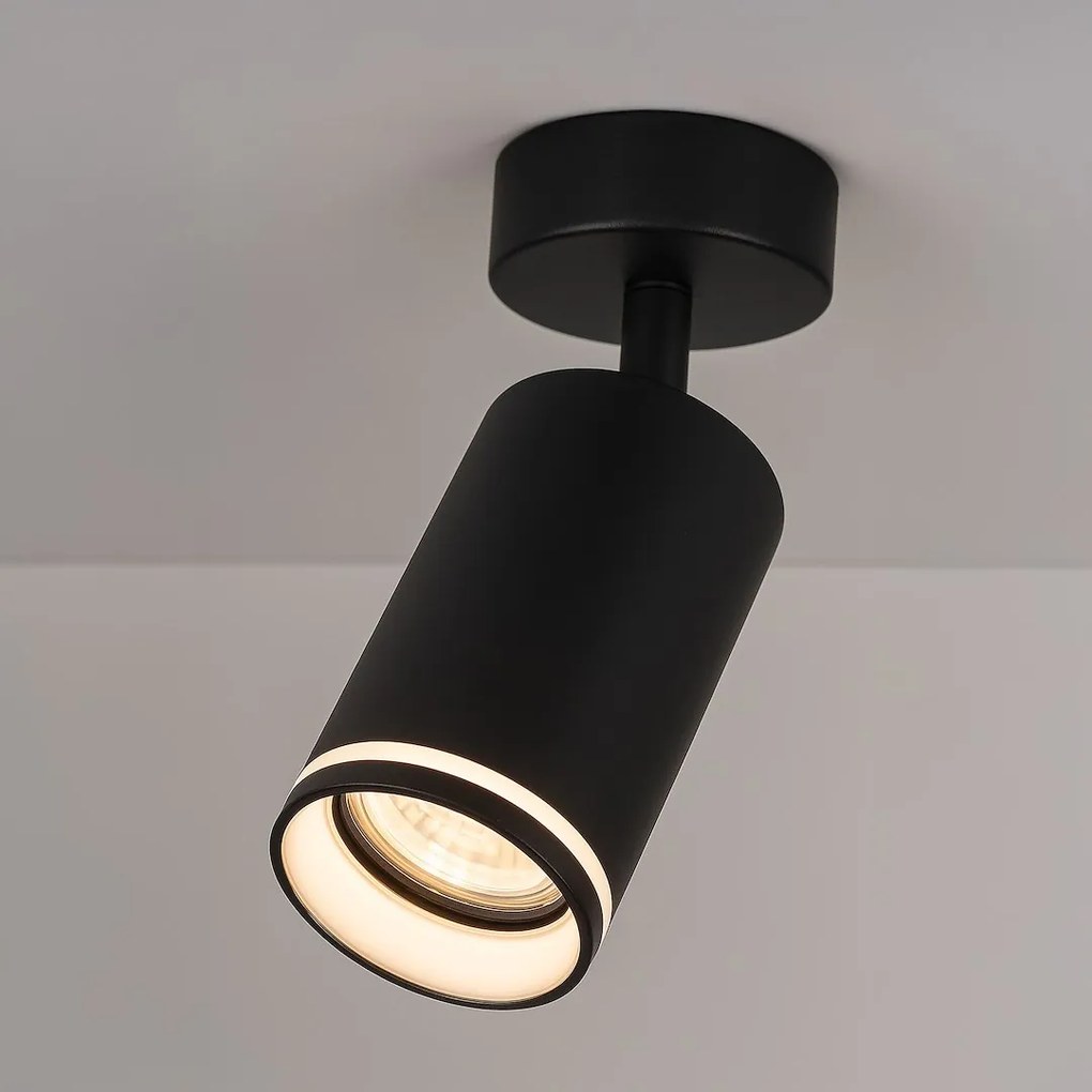 Bodové svítidlo Pipe Ring, 1x černé kovové stínítko, b