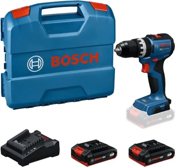 Bosch AKU příklepový vrtací šroubovák GSB18V-52, 2x18V 2.0Ah v L-Boxxu 136 06019S0123
