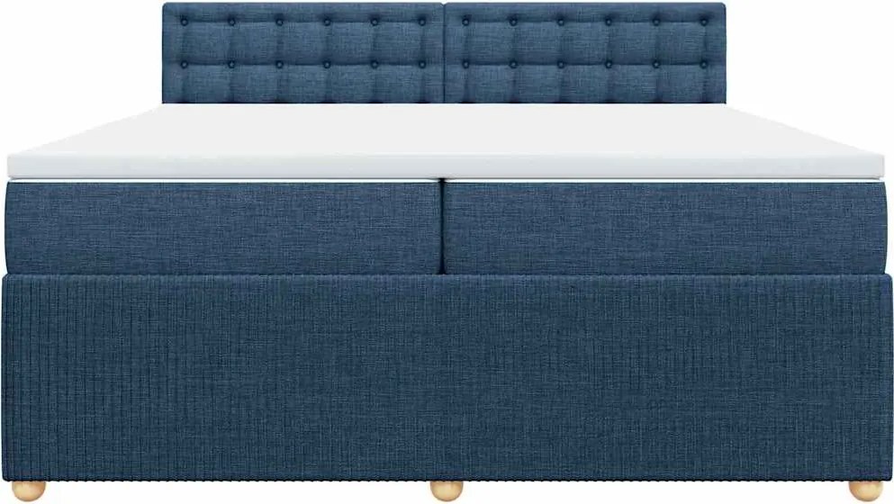 Box spring postel s matrací modrá 200x200 cm textil 3287583