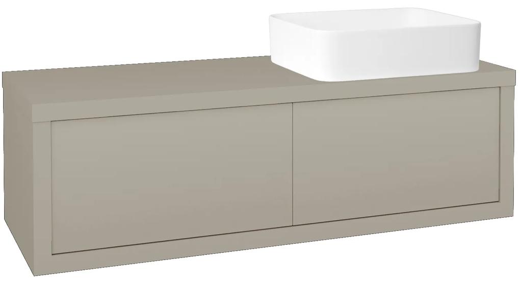 Dřevojas Koupelnová skříň STORM SZZ2 120 (umyvadlo Joy) Varianta: D03 Cafe / L01 Bílá vysoký lesk / Pravé