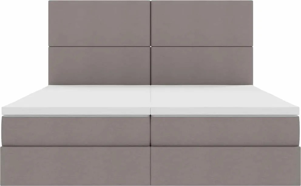 Postel s úložným prostorem s čelo Taupe 180 x 200 cm Textil 3372188