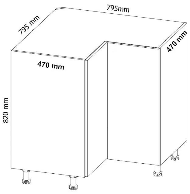 Kuchyňská linka ASPEN gr | 300x230 cm | šedá lesk