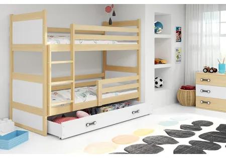 Dětská patrová postel RICO 160x80 cm Bílá Šedá