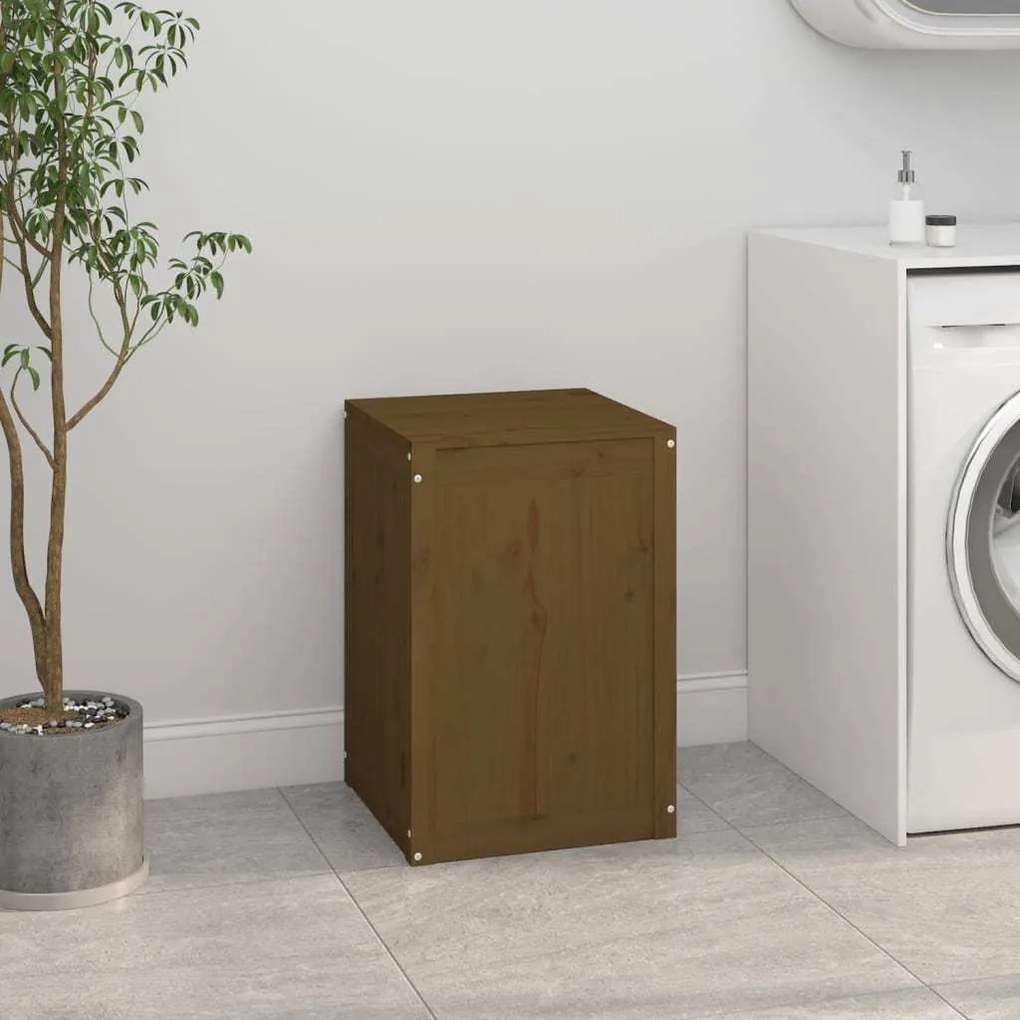 vidaXL Box na prádlo 44 x 44 x 66 cm masivní borové dřevo [823567] Barva: Bílá