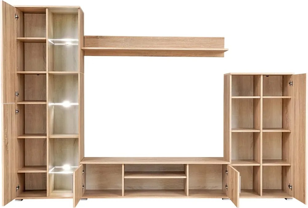 Obývací stěna s LED osvětlením dub sonoma 246029