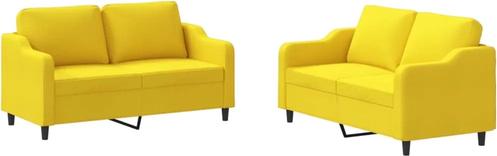 2dílná sedací souprava s poduškami světle žlutá textil 3201807
