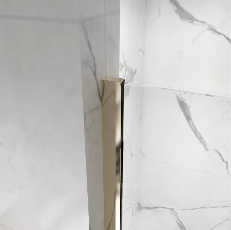 Erga Paris, sprchová zástěna Walk-In 60x200 cm, 8mm čiré sklo, zlatý lesklý profil, ERG-V02-PARIS-060x200-CL-GD
