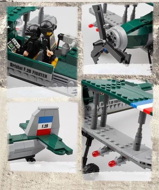 Blocki stavebnice stíhací letoun Bristol F.2B WW1 typ LEGO 402 dílů