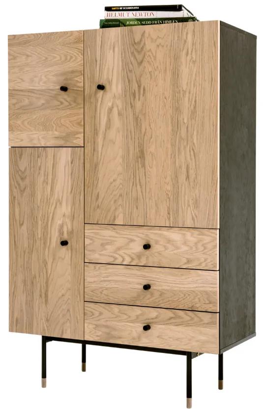 Dubová skříň Woodman Jugend s kovovou podnoží 90 x 42 cm