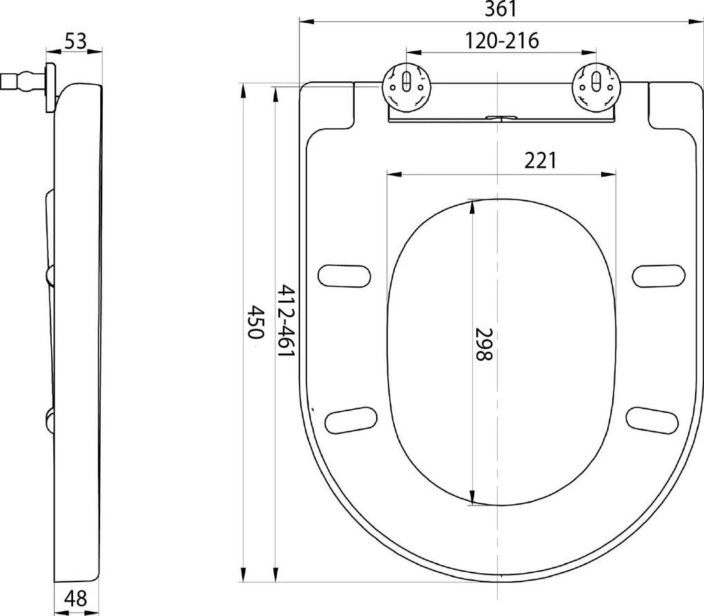 Aqualine DONA WC sedátko, Soft Close, bílá FD121