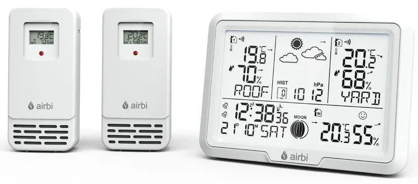 Airbi DUO - meteostanice se 2 bezdrátovými čidly