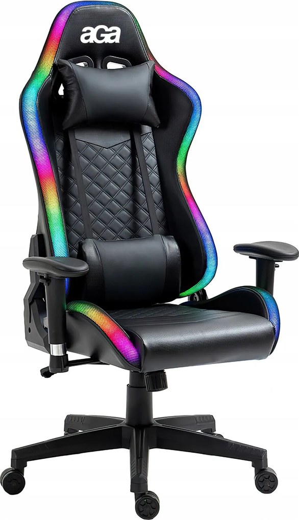 Aga Herní židle s Rgb podsvícením Černá