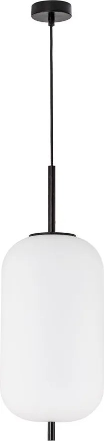 Bílé/černé skleněné závěsné svítidlo ø 22 cm Lato – Nova Luce