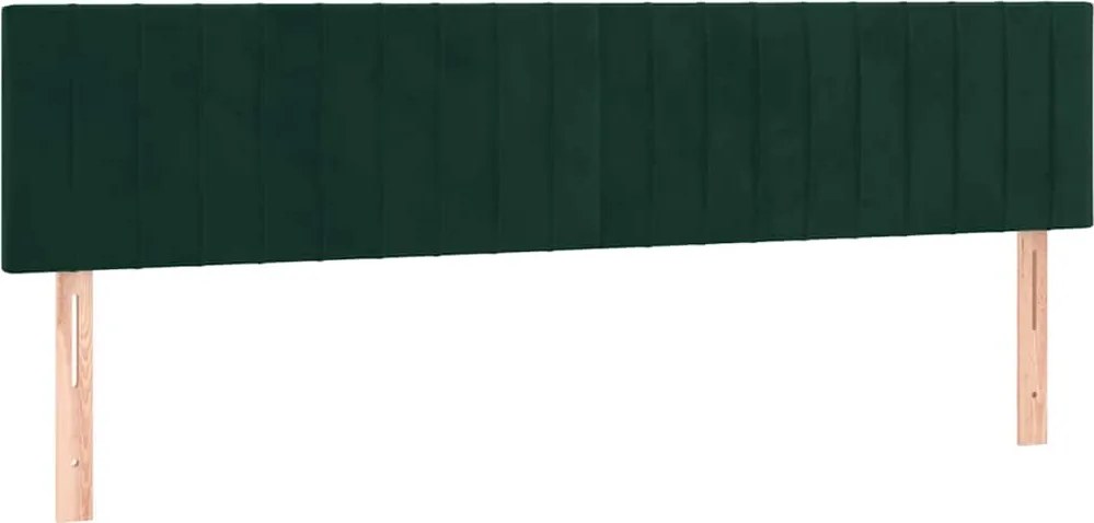 Box spring postel s matrací a LED tmavě zelená 160x200 cm samet 3134534