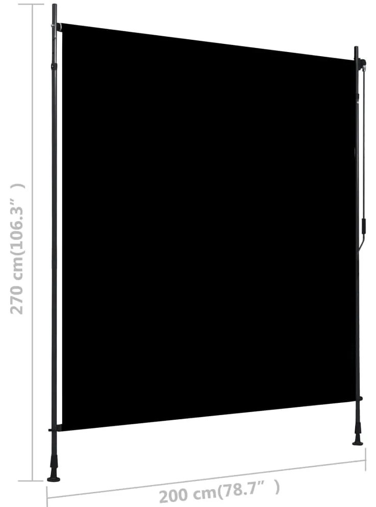 vidaXL Marketos Venkovní roleta 200 x 270 cm antracitová