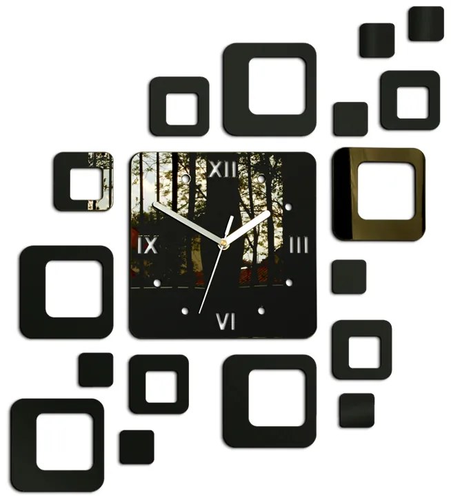 Moderní nástěnné hodiny ROMAN WENGE HMCNH010-wenge