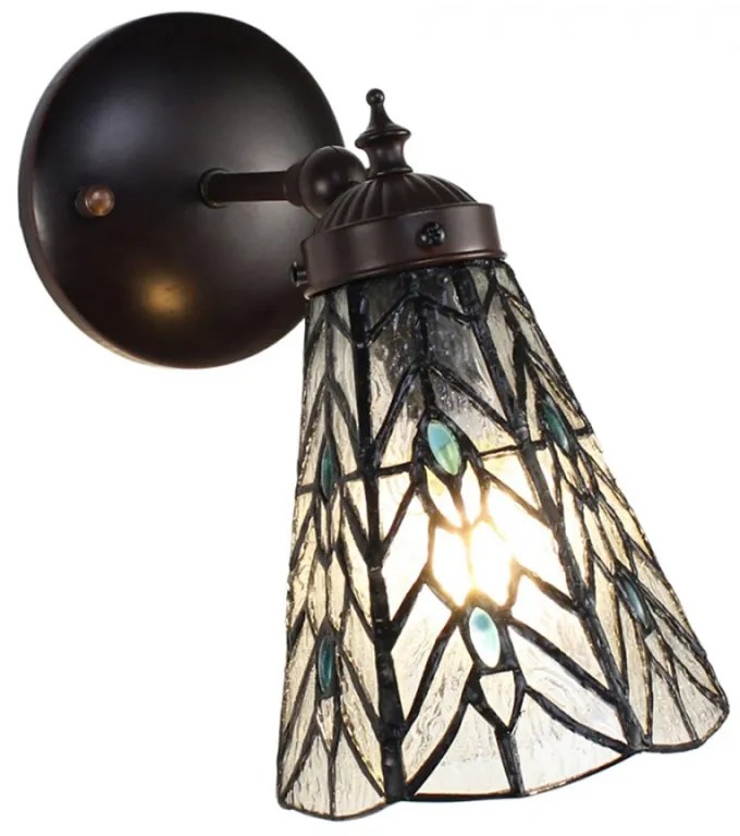 Nástěnná lampa Tiffany Oscar grey – 17x12x23 cm