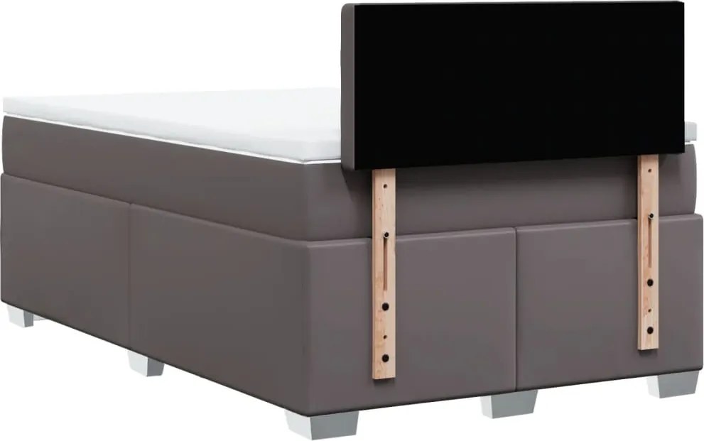 Box spring postel s matrací šedá 120x190 cm umělá kůže 3286114