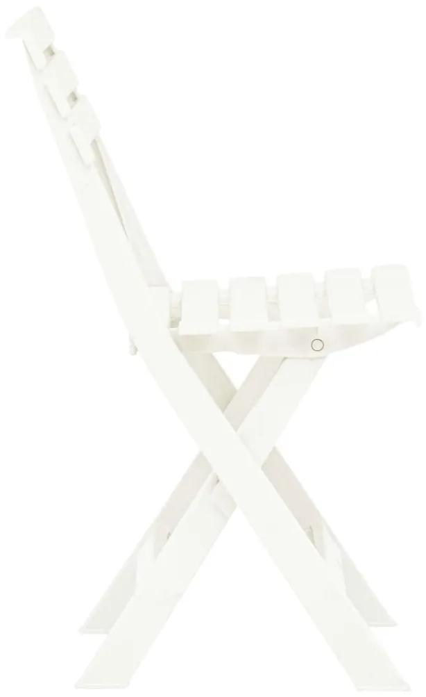Skládací zahradní židle 2 ks plast bílé - Default Title